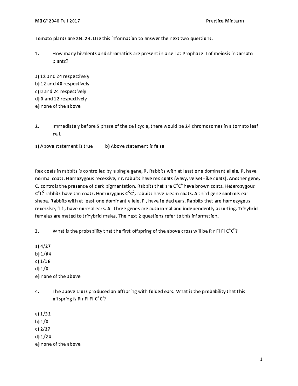 Midterm 8 April, questions and answers - MBG*2040 Fall 2017 Practice ...