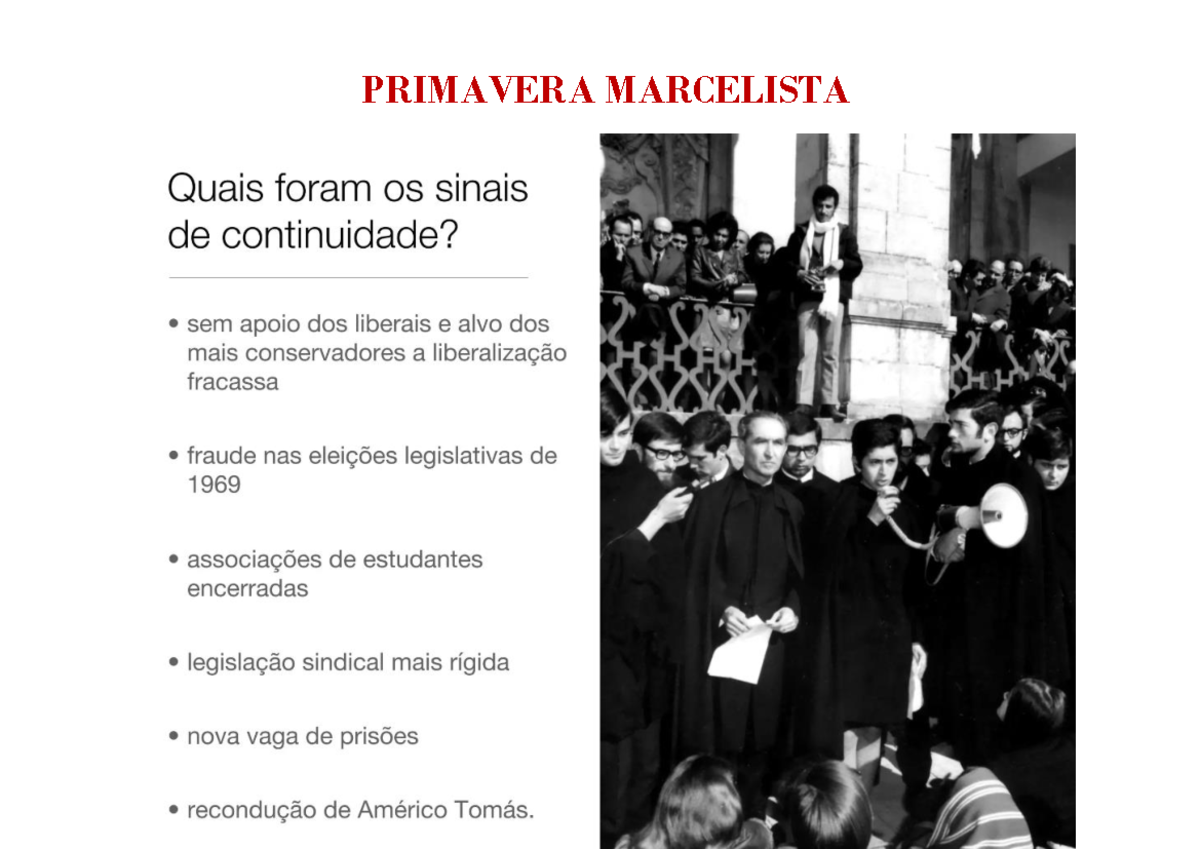 Primavera Marcelista - tópicos - História A - PRIMAVERA MARCELISTA ...