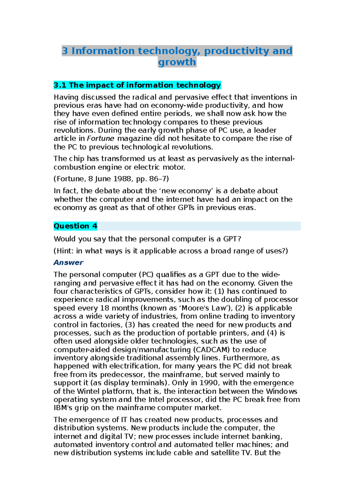 Living-IN-THE-IT-ERA III - 3 Information technology, productivity and growth 3 The impact of ...