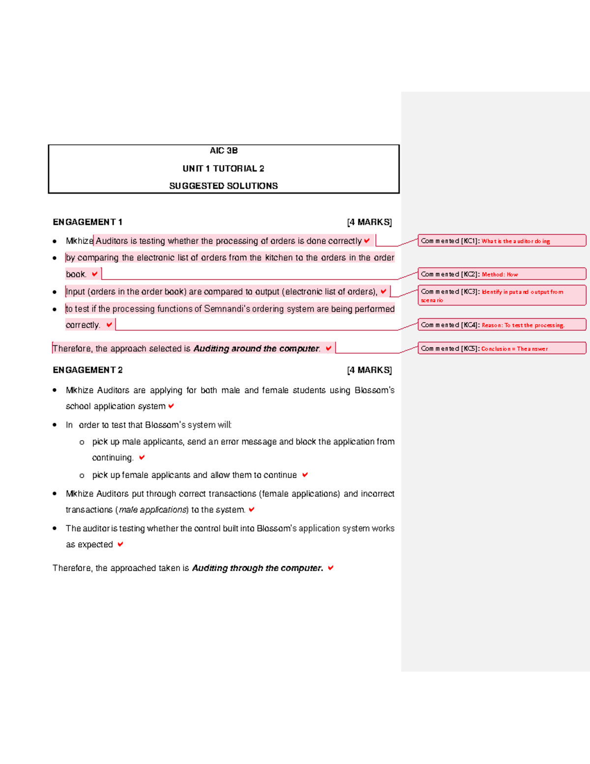 Unit 1 Tutorial 2 Solutions - AIC 3B UNIT 1 TUTORIAL 2 SUGGESTED ...