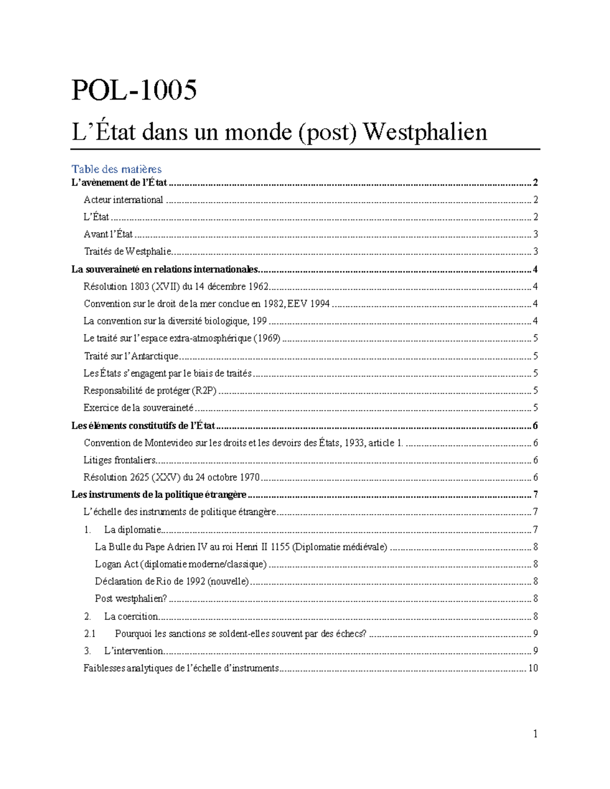 NDC RI semaine 2 État monde (post) westphalien - L’État dans un monde ...