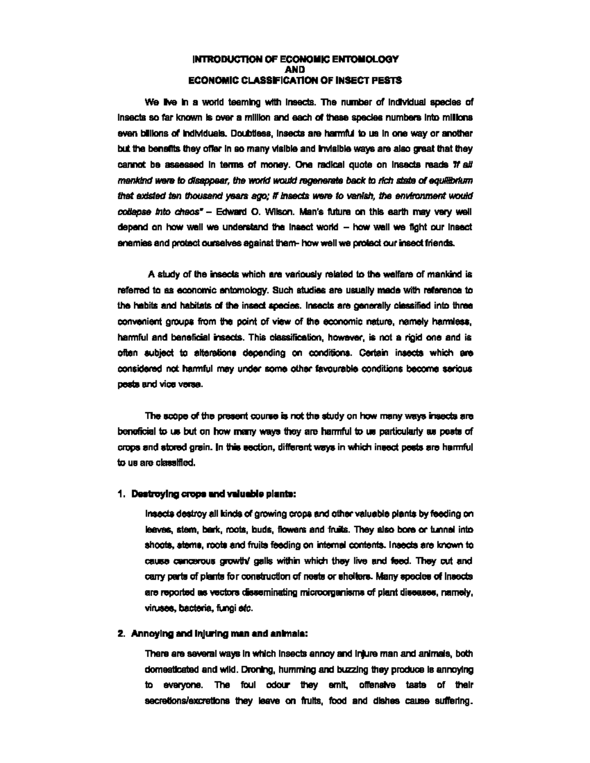 Ento notes 1 - ento note - entomology - Studocu