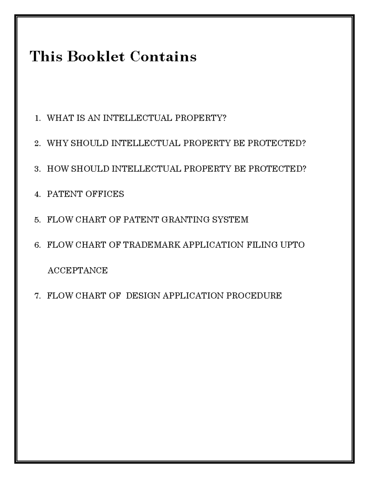 IPR Notes - This Booklet Contains 1. WHAT IS AN INTELLECTUAL PROPERTY ...