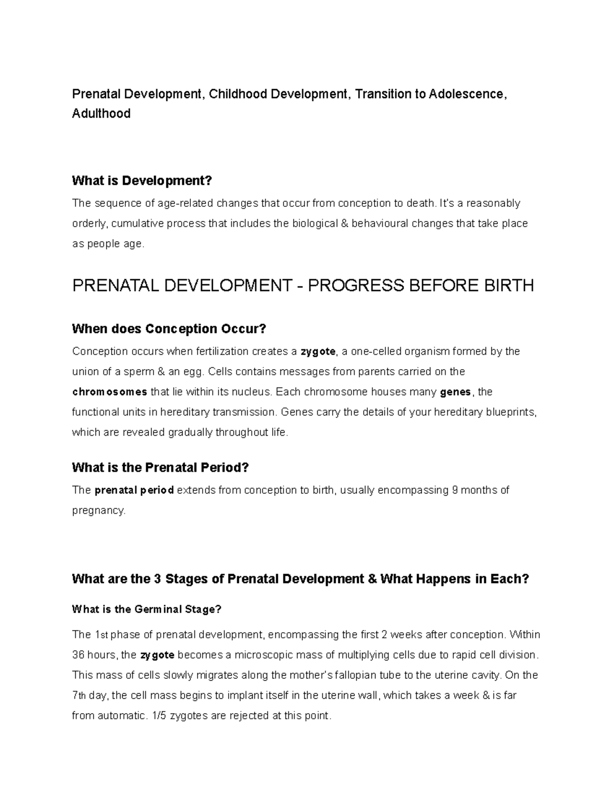 Human Development in Psychology - Prenatal Development, Childhood ...