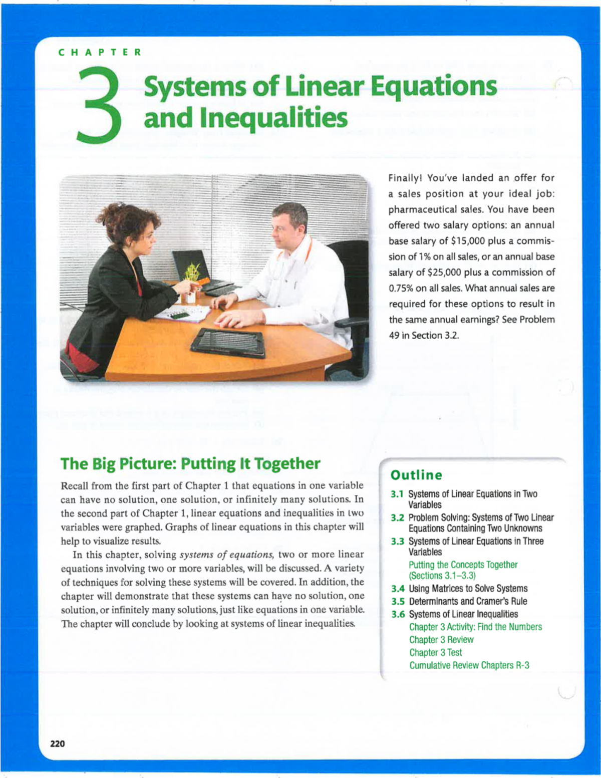 Chapter 3 Systems of Linear Equations and Inequalities - You have been ...