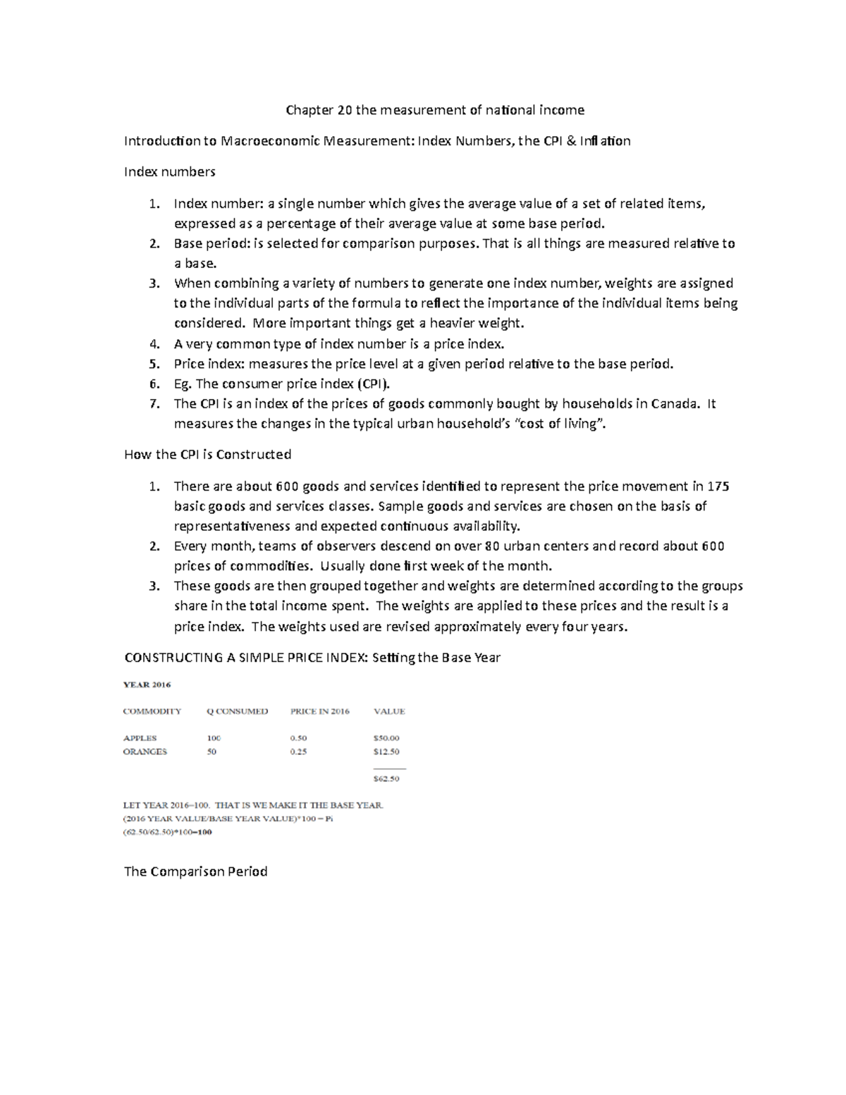 Chapter 20 the measurement of national income - Base period: is ...