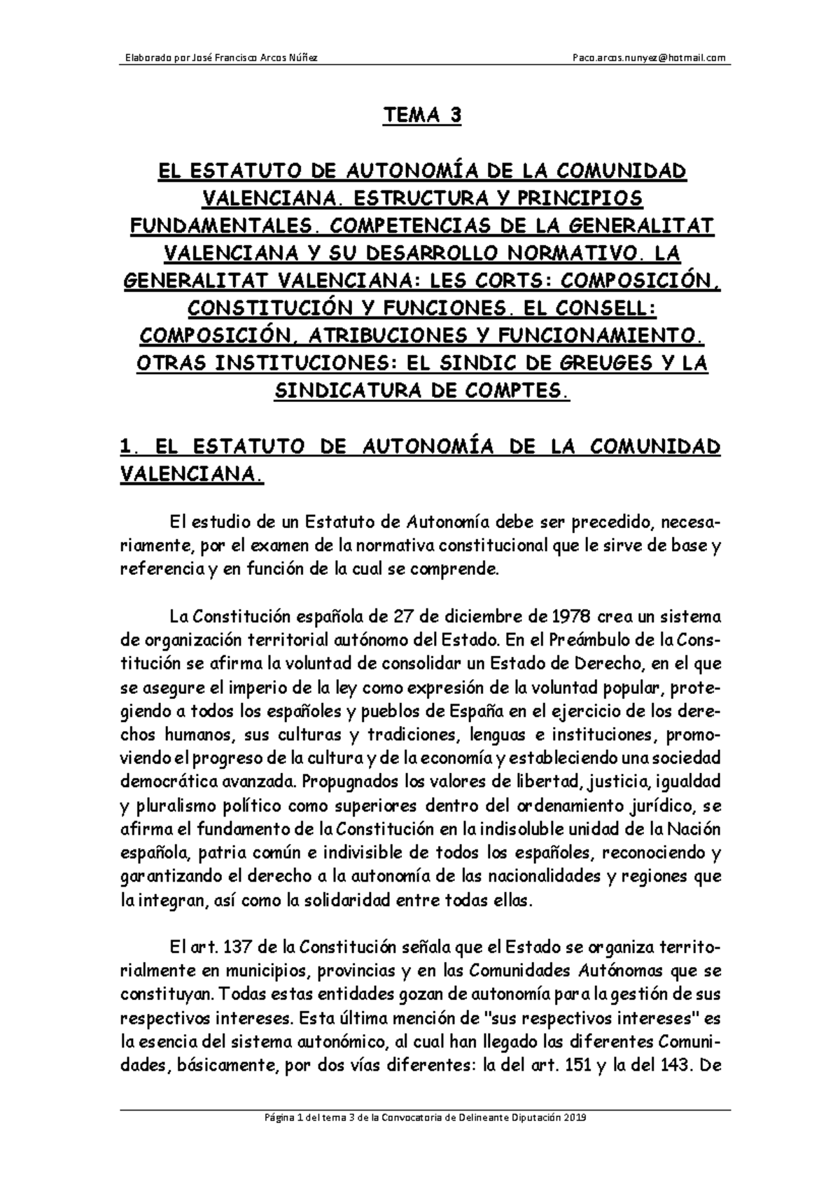 TEMA 2 - hgjghj - TEMA 3 EL ESTATUTO DE AUTONOMÍA DE LA COMUNIDAD ...