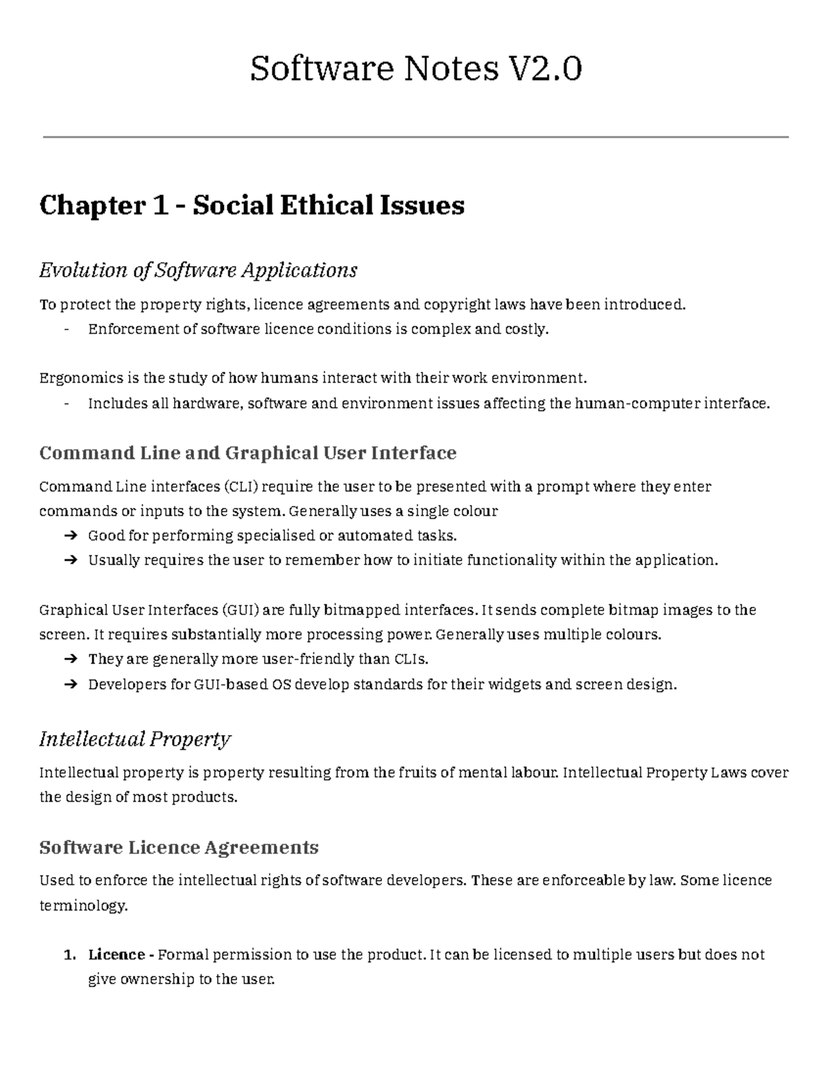 Software Notes V2 Chapter 1 Social Ethical Issues Evolution Of Software Applications To 