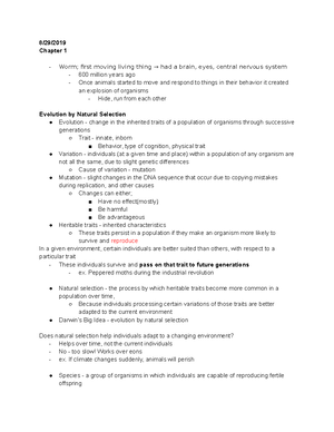 Behavioral analysis lectures 1 (for exam 1) - Lecture 2: Natural ...