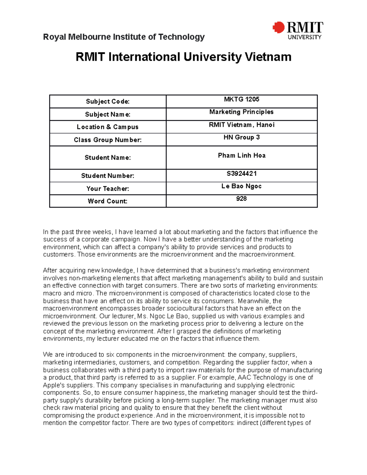 HN Group-3 Pham-Linh-Hoa s3924421-3-1 - Royal Melbourne Institute of ...