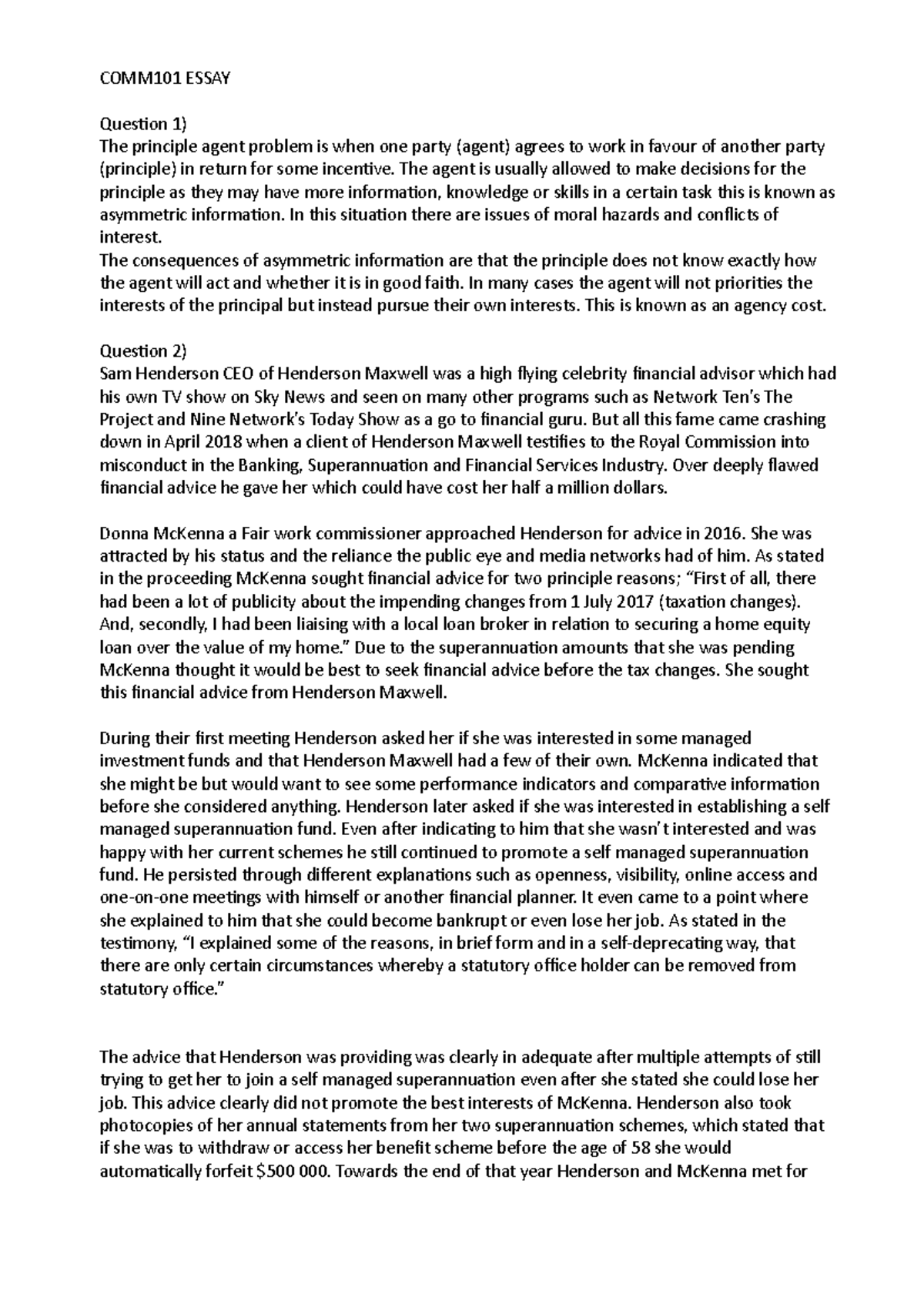 COMM101 Essay - Tutorial questions and answers - COMM101 ESSAY Question ...