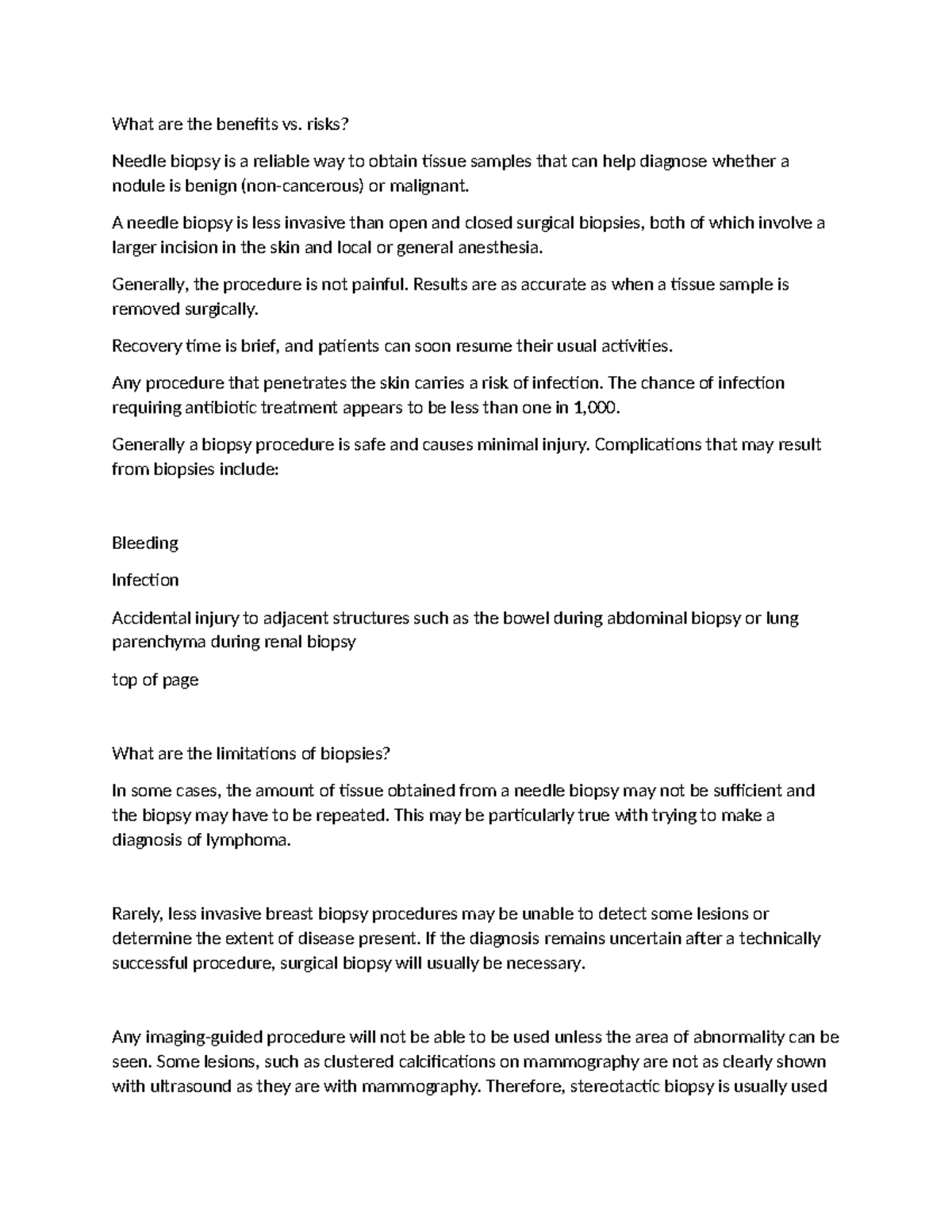 Types of biopsy procedures used to diagnose cancer - What are the ...