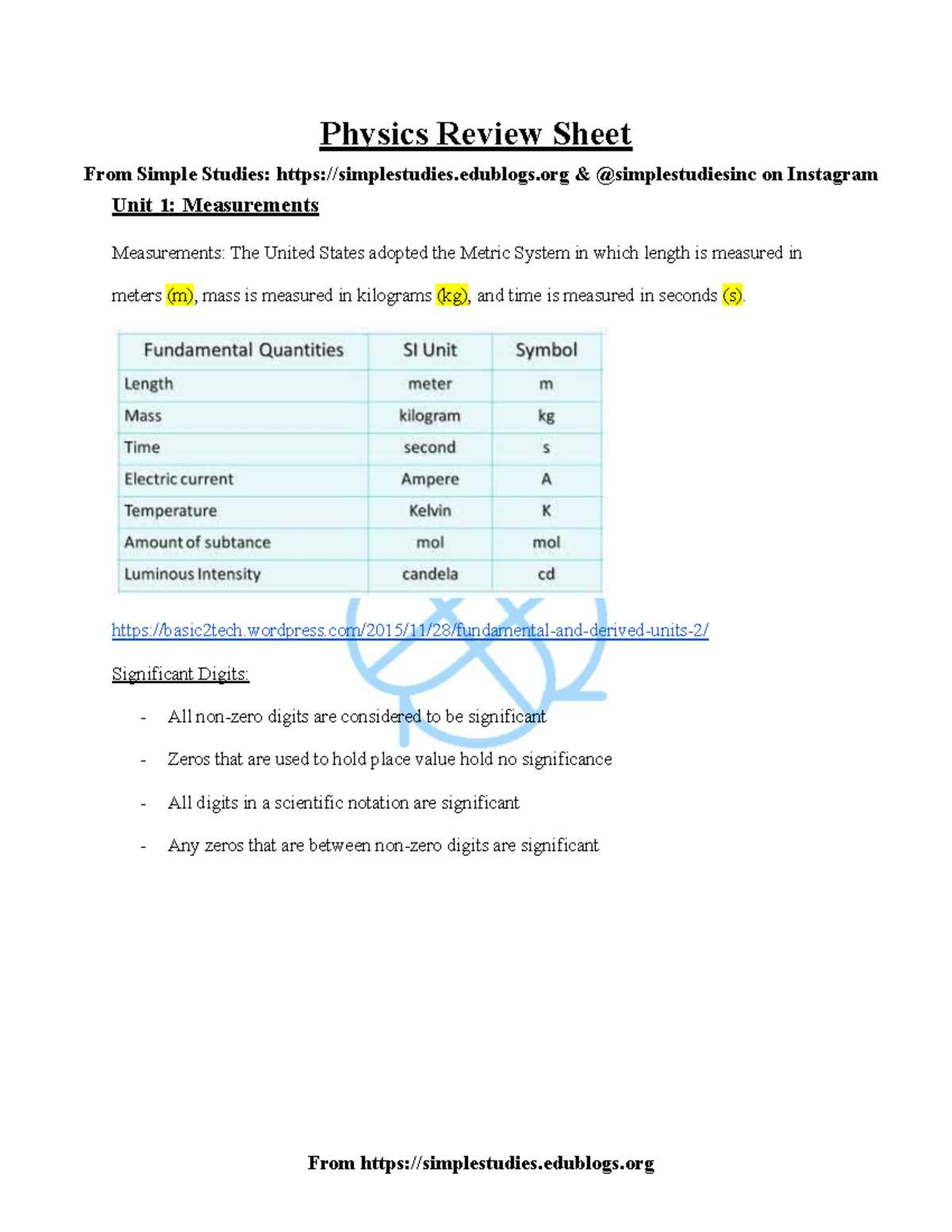 60a0387ea63ee35ede9251e3 SS-Regular-Physics-1 - Physics Review Sheet ...