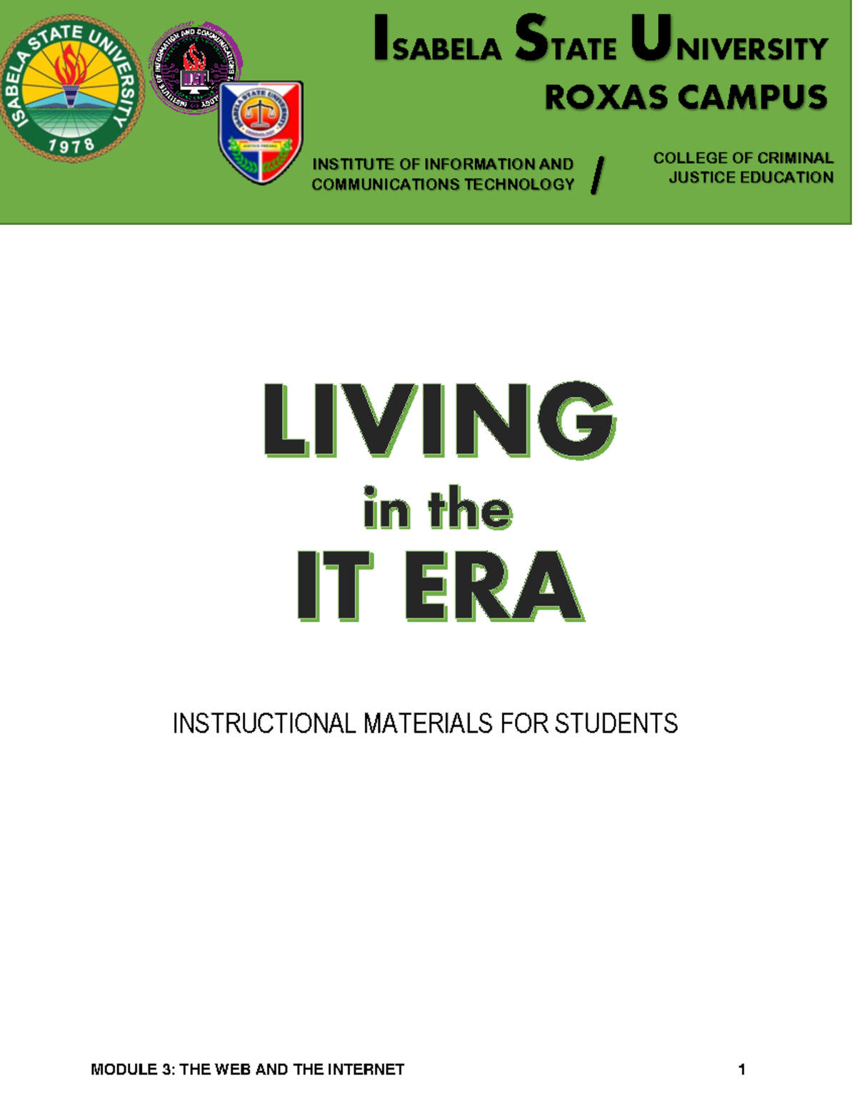 Bslea GE ELEC 1 - Living-in-the-IT-Era Module 3 - INSTRUCTIONAL ...