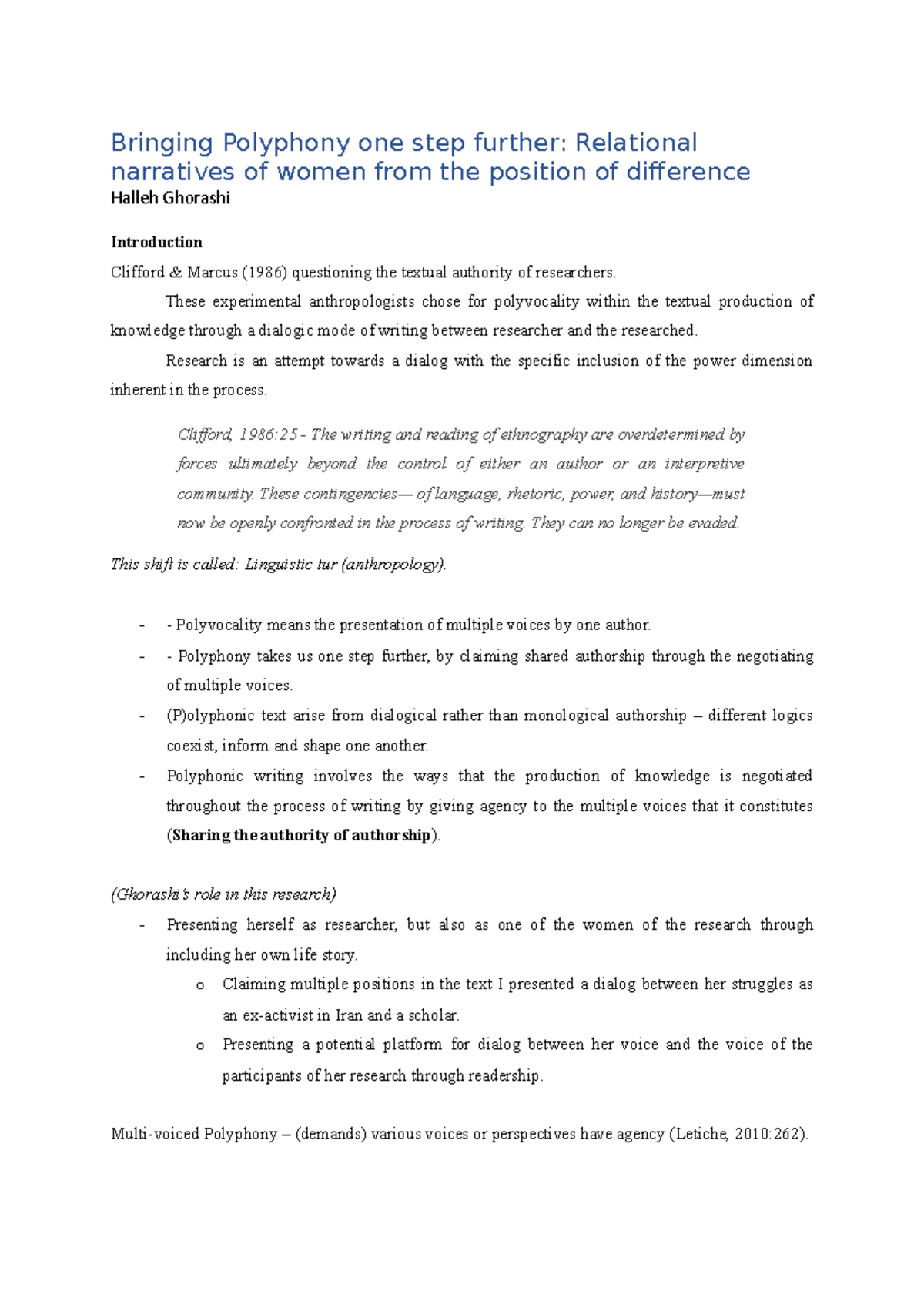 Bringing Polyphony one step further - These experimental ...