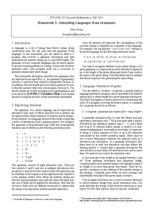 Homework 3 - Practice tutorial shared by professor - 1. Introduction A language is a set of ...