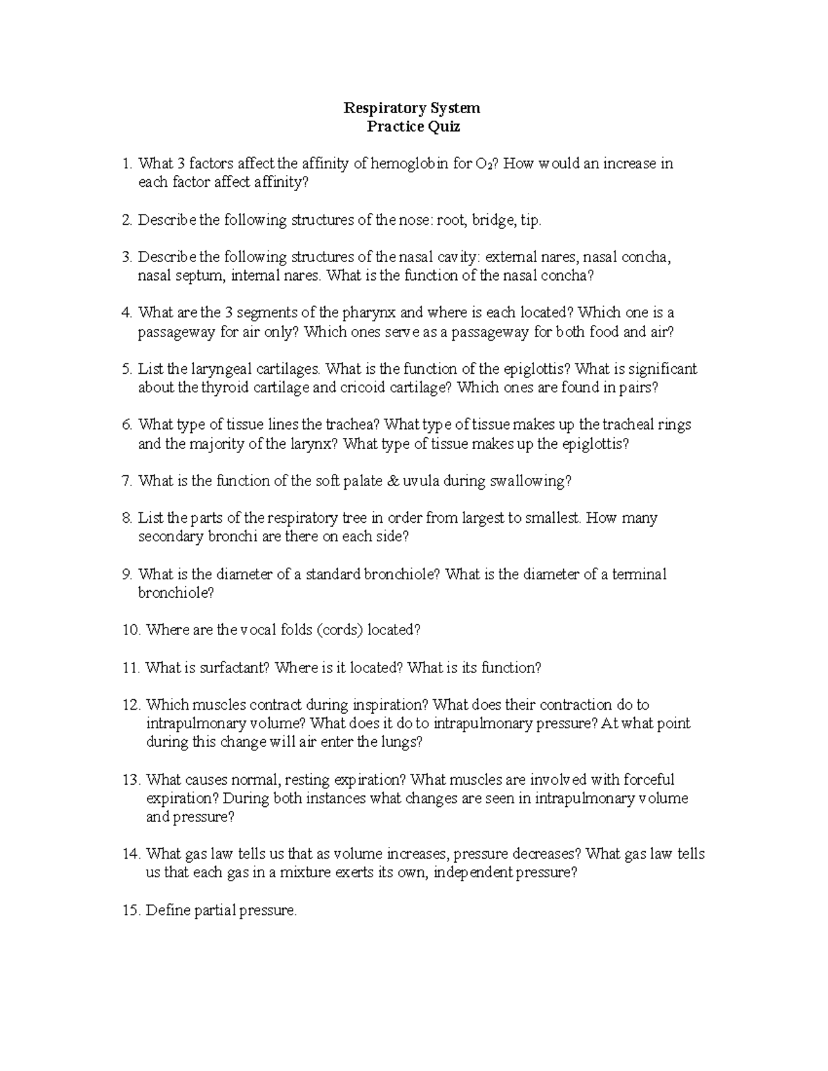 101-79251529 df6c66d-Respiratory System Quiz - Respiratory System ...