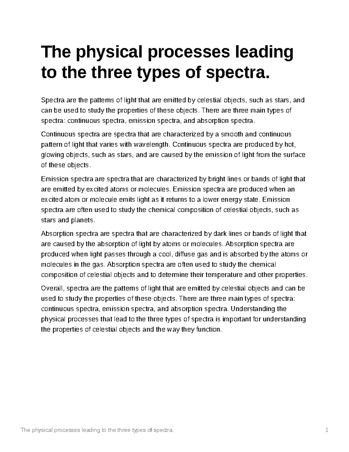 The Physical Processes Leading To The Three Types Of Spectra 1 The the-physical-processes-leading-to-the-three-types-of-spectra-1-the