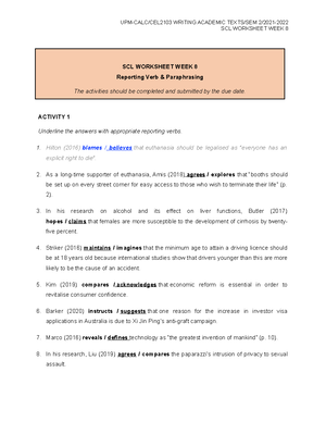 SCL Worksheet WEEK 7 - SCL WORKSHEET WEEK 7 SCL WORKSHEET WEEK 7 ...