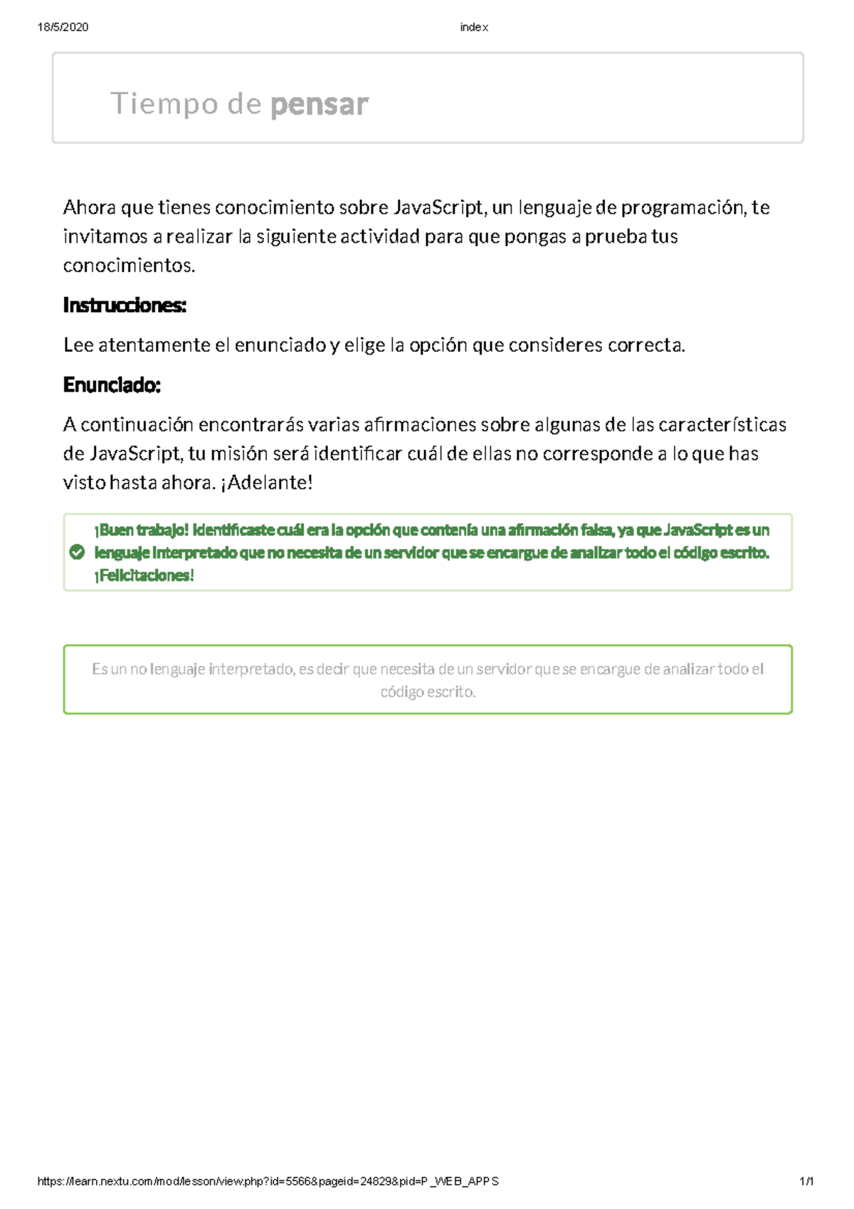 3.1.2.6 solucion Interactividad usando Java Script Lección 1 Qué es ...