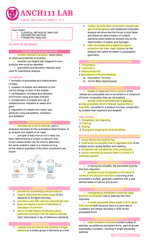 MLSP 112 Midterm Reviewer - MLSP PRINCIPLES OF MEDICAL LABORATORY SCIENCE PRACTICE 2 WEEK 7 ...