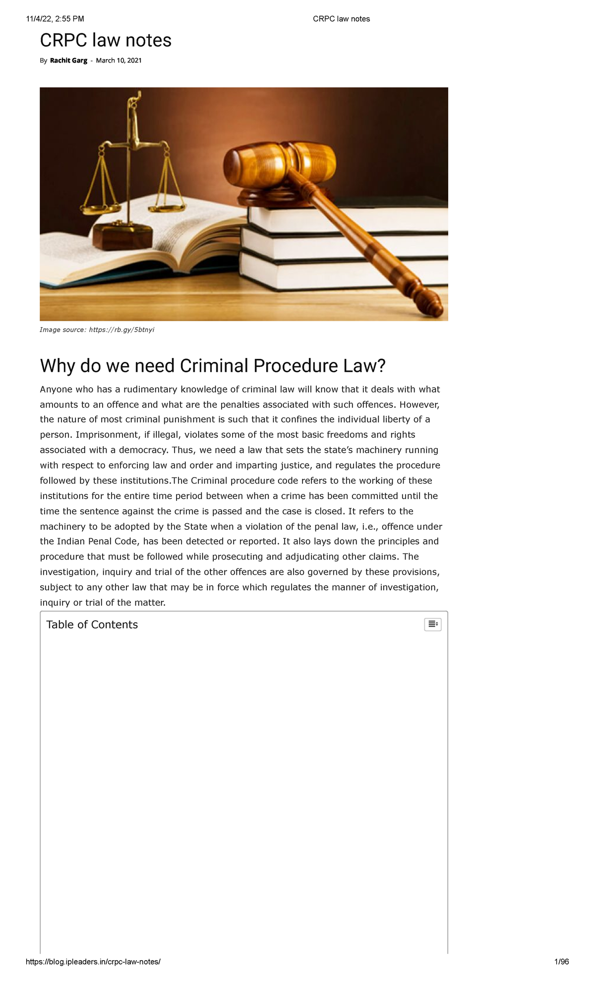 CRPC law notes ALL I- Pleders - CRPC law notes By Rachit Garg - March ...