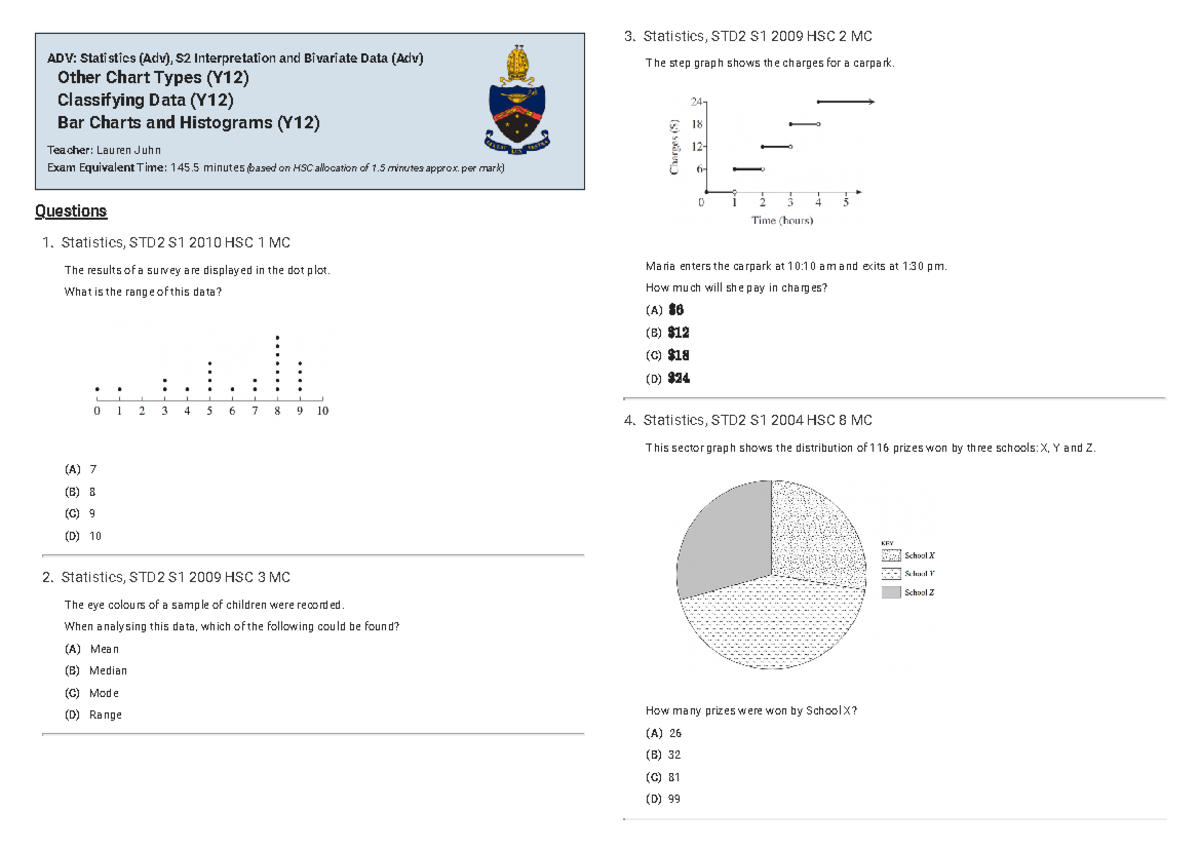 Classifying Data Bar Charts Histograms and Other Chart Types - 1 ...