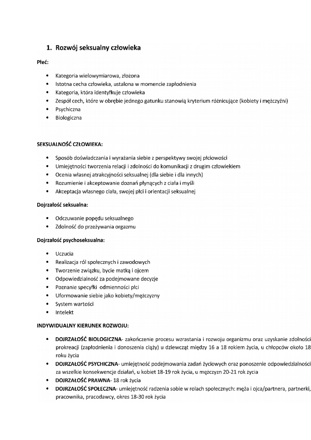 Kolokwium - Biomedyczne podstawy rozwoju i wychowania - Pojęcie ...