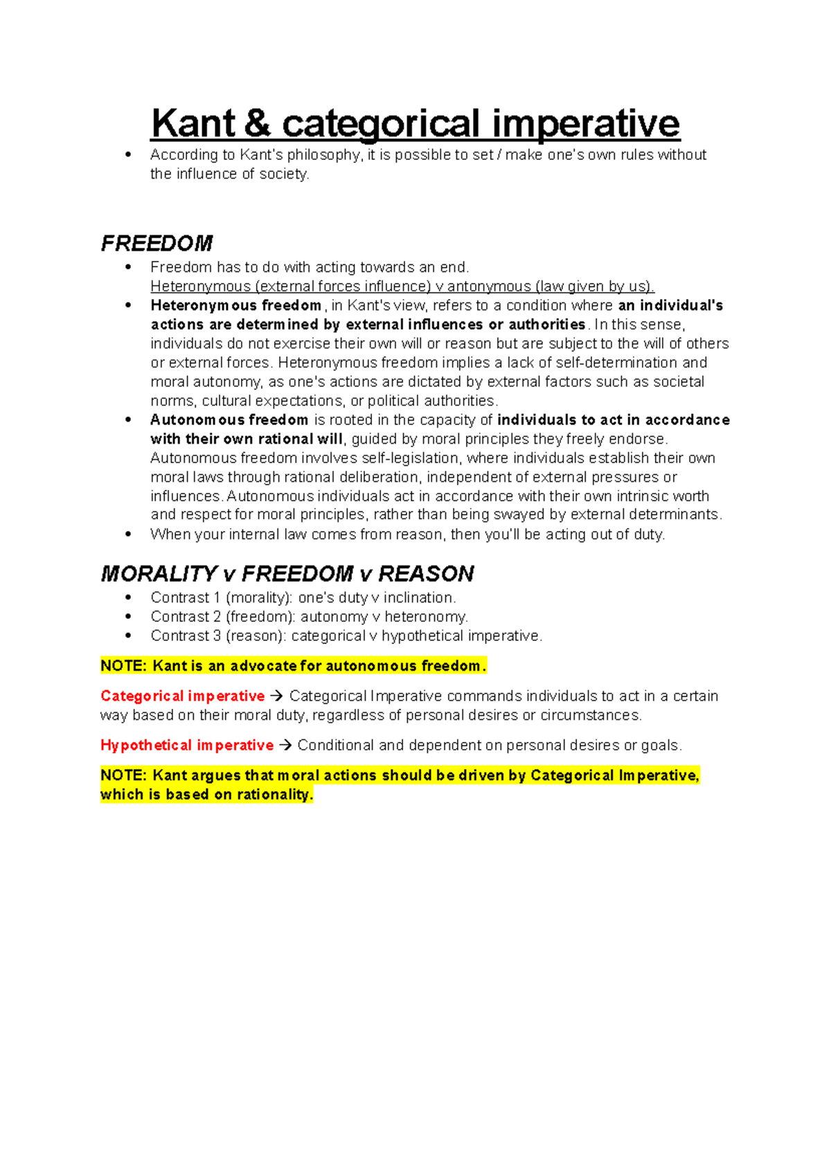 Kant and categorical imperative - Kant & categorical imperative ...