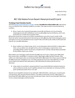 BIO 120L Module Three Cell Structure and Function Lab Report Rachel Filling - Name: Rachel L ...