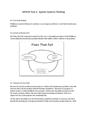 WMM1 Task 1 First Time Pass - APPLIES SYSTEMS THINKING BASICS Task 1 A Event: After expanding ...