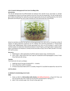 Lab 3 tissue culture protocol and instrustion - BUSI3005 - Studocu