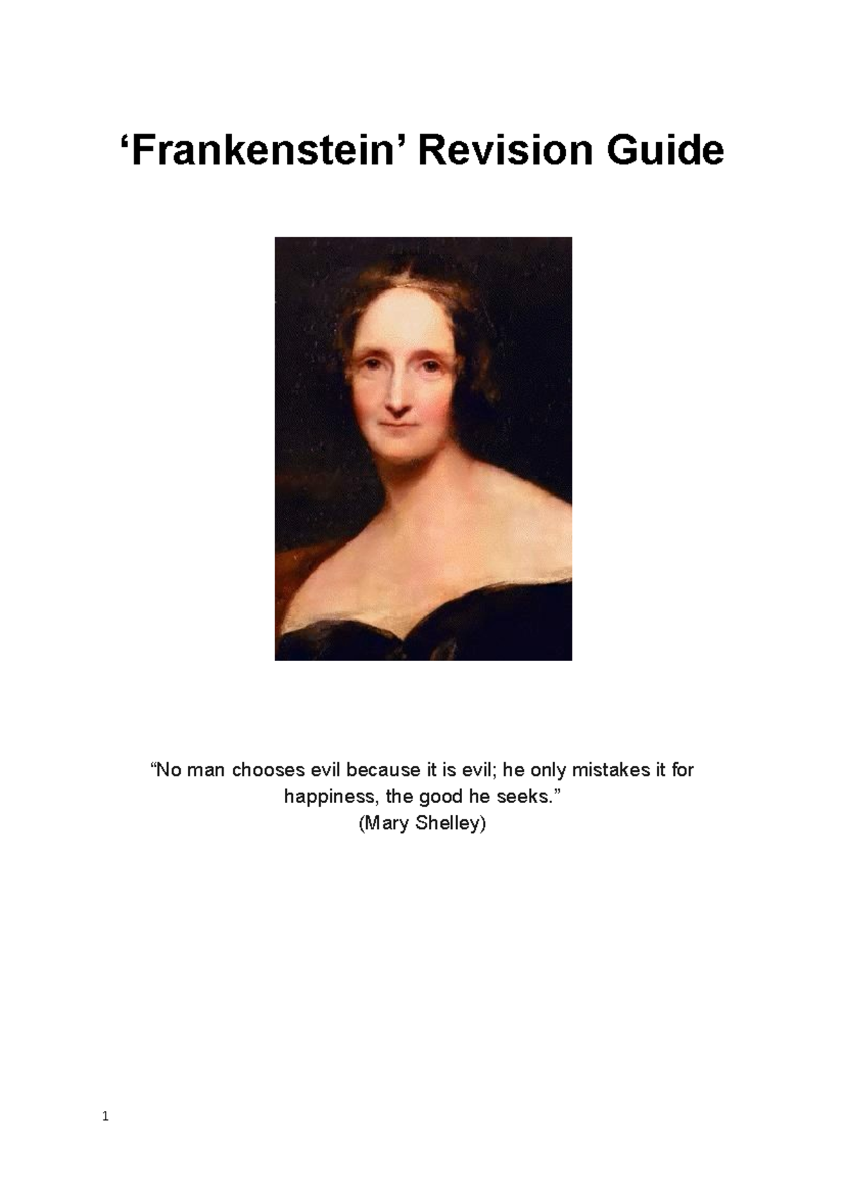 Frankenstein Revision Guide, frankenstein revision - ‘Frankenstein ...