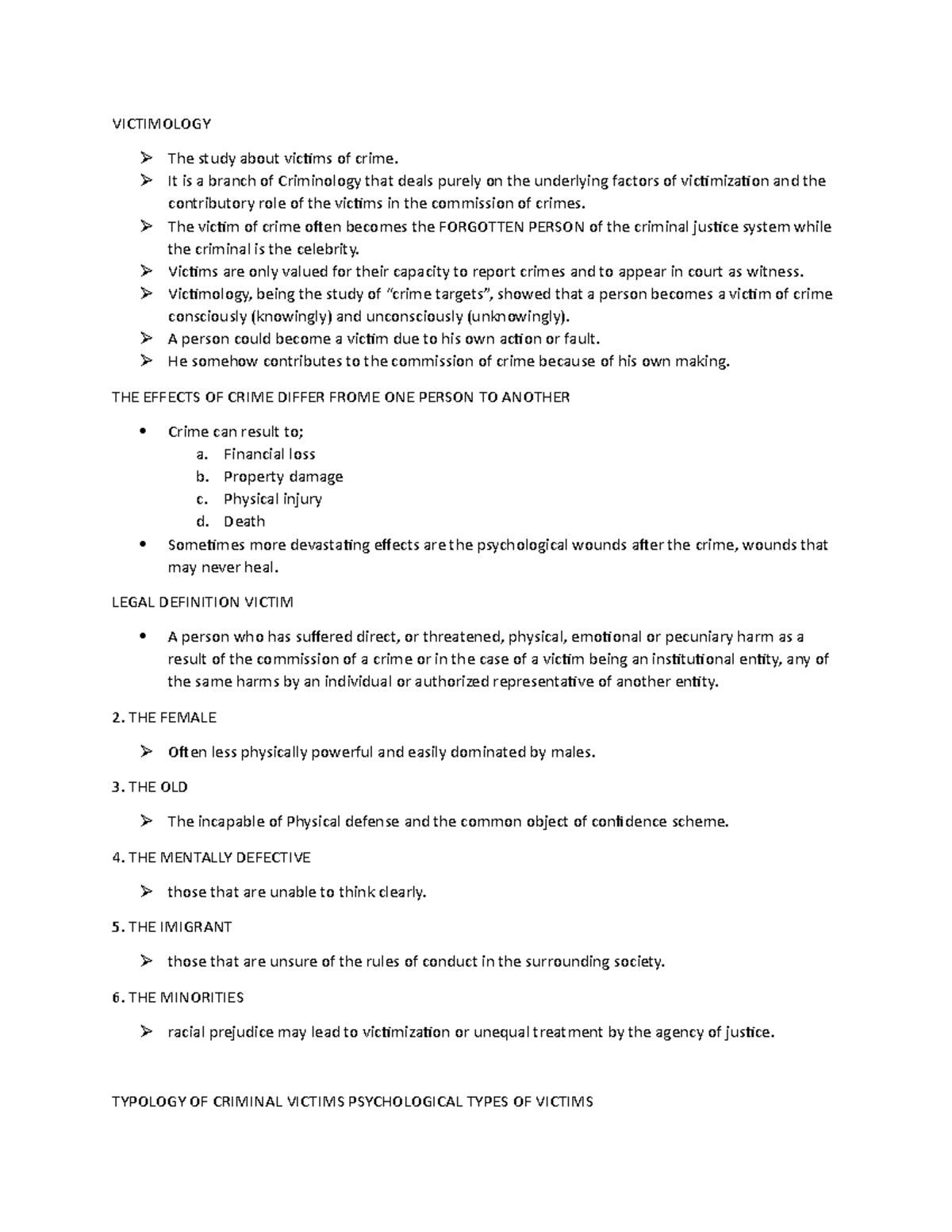 Victimology - activity for students who want to learn - VICTIMOLOGY The ...