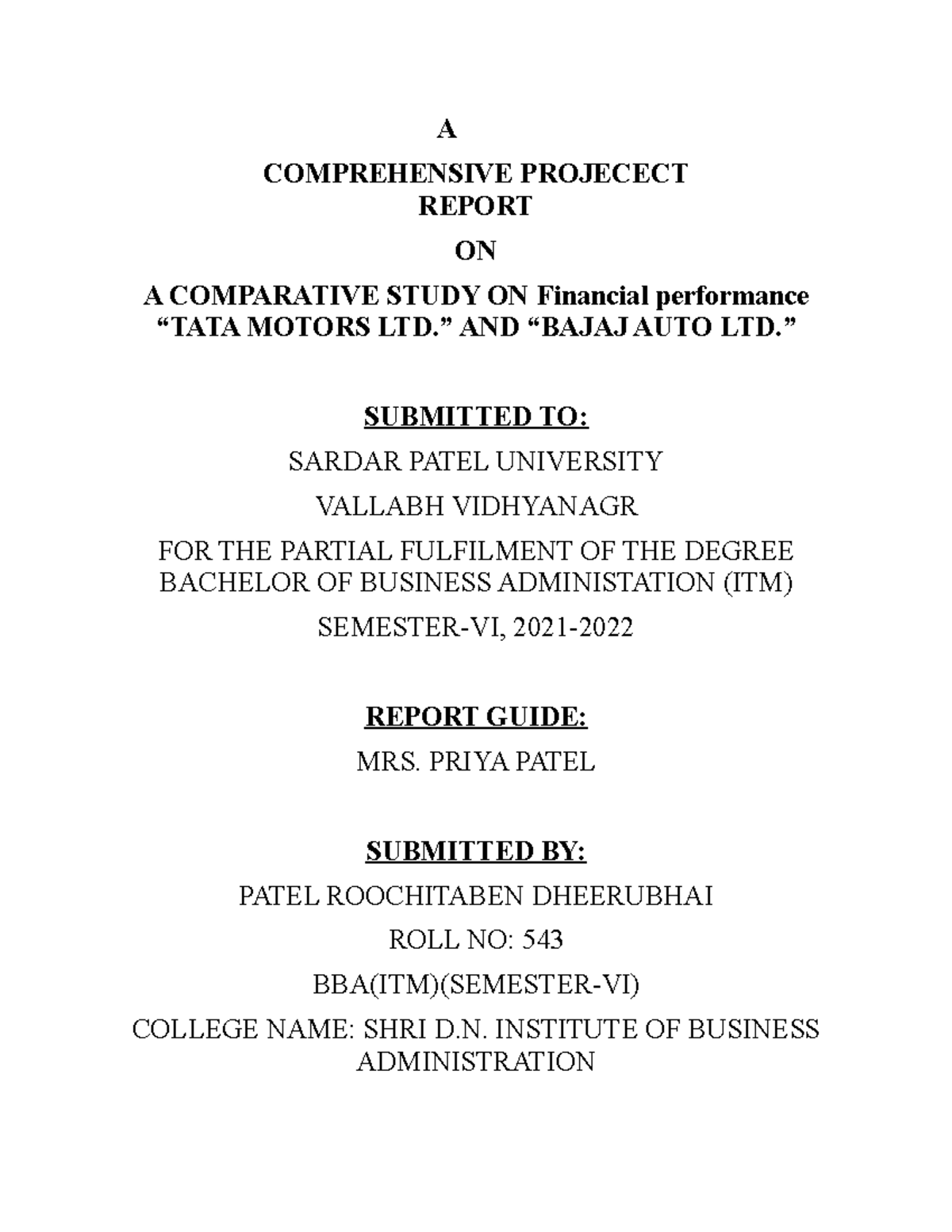 Introduction of tata motor and bajaj auto ltd - A COMPREHENSIVE ...