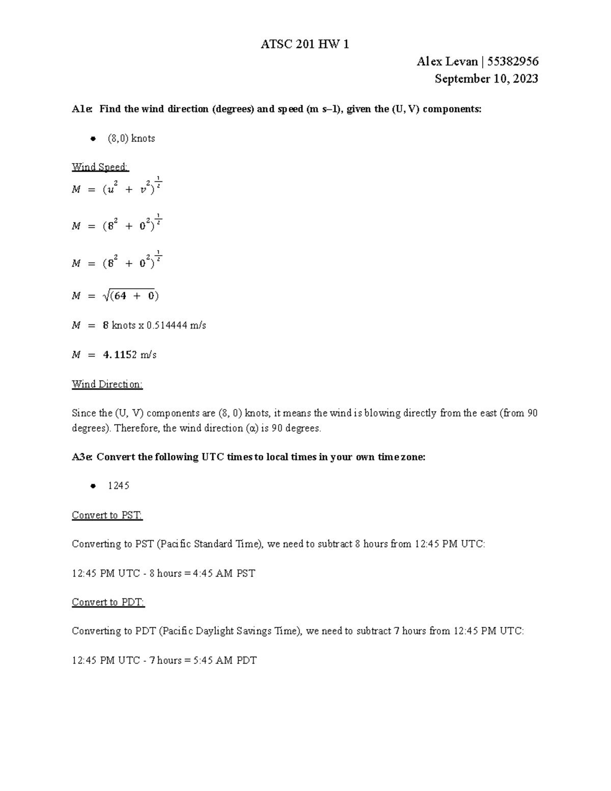 ATSC 201 HW 1 - HW #1 answers - ATSC 201 HW 1 Alex Levan | 55382956 ...