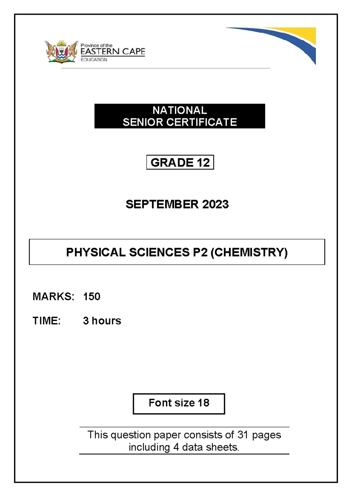 PHYS Sciences P2 GR12 QP SEPT2023 English Enlargememt - NATIONAL SENIOR ...