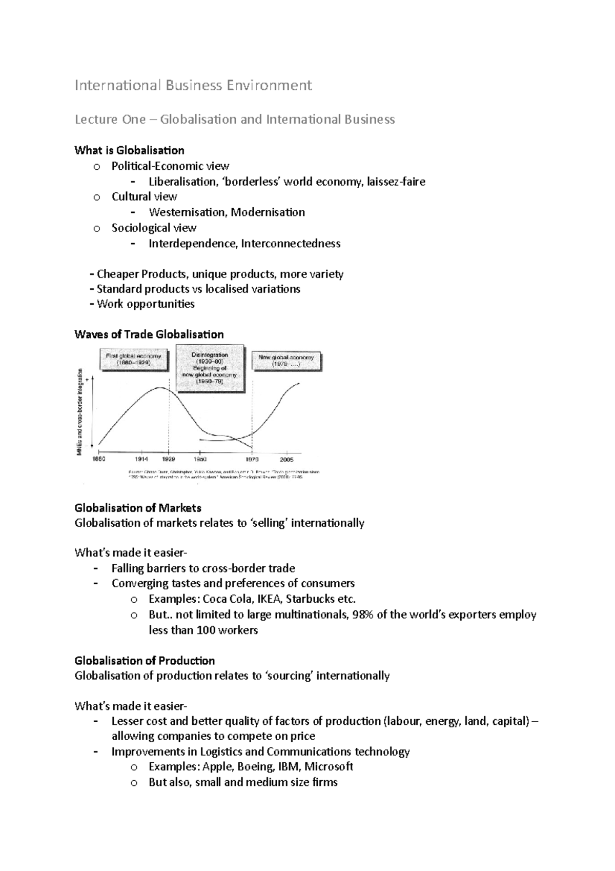 International Business Environment - International Business Environment ...