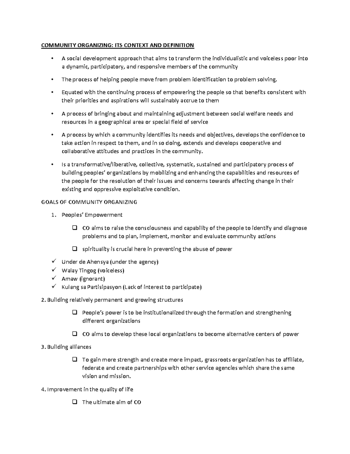 Community Organizing - COMMUNITY ORGANIZING: ITS CONTEXT AND DEFINITION ...