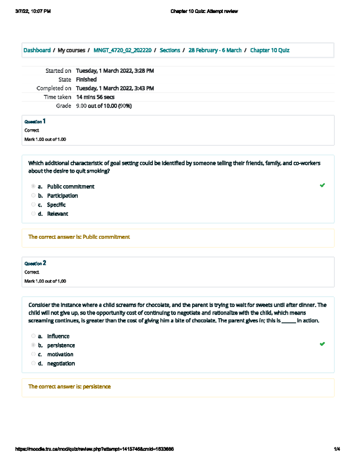 Chapter 10 quiz 2 - MNGT 4781 - Studocu