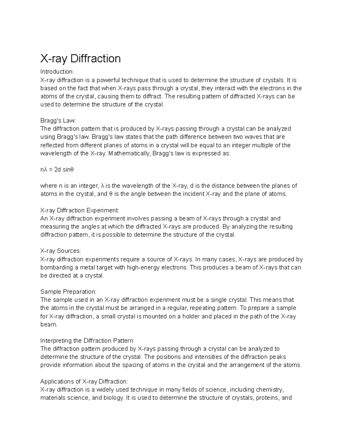 General Physics III (PHY-2040) Lecture 23 - X-ray Diffraction - X-ray Diffraction Introduction ...