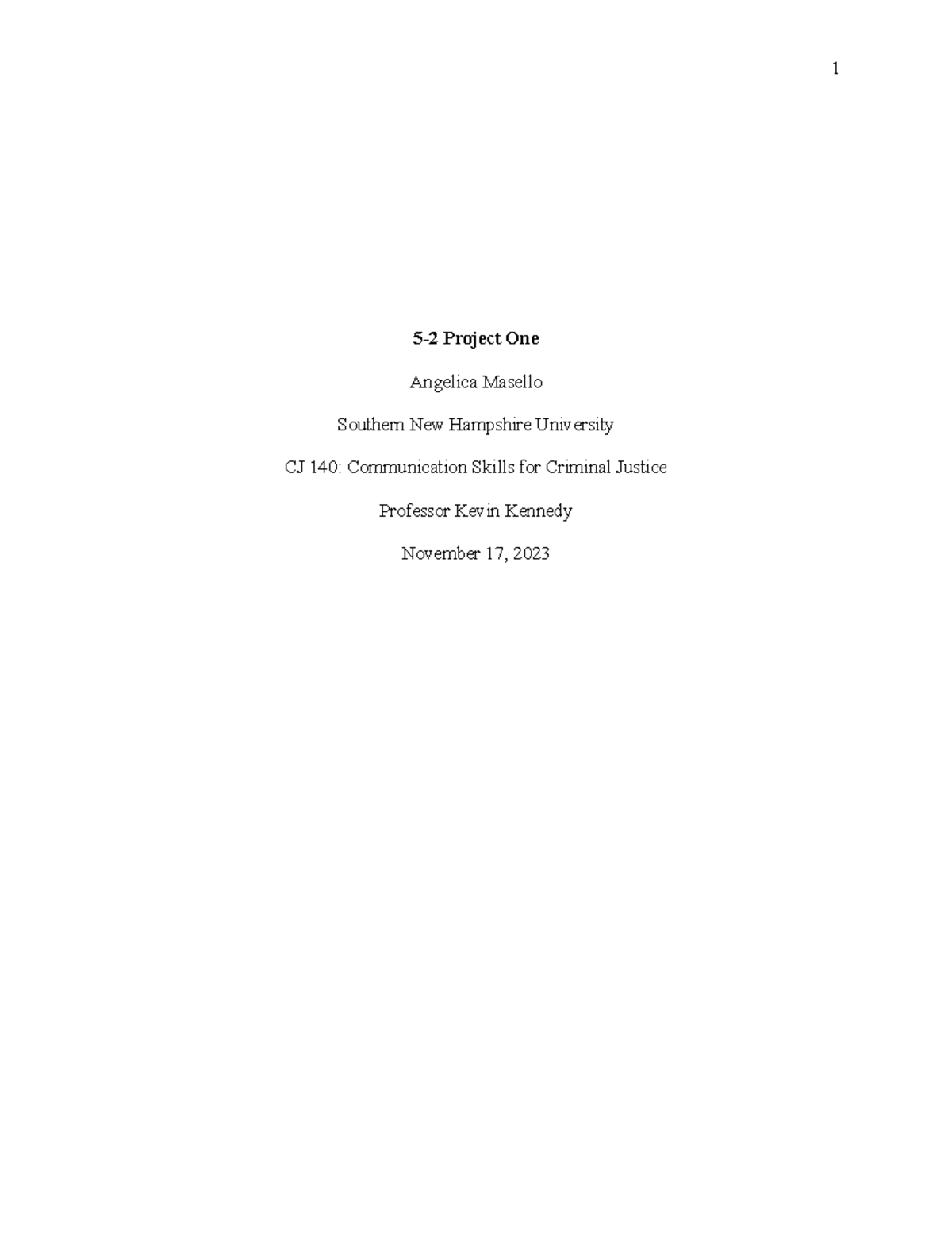 5-2 Project One - Module Assignment - 5-2 Project One Angelica Masello ...