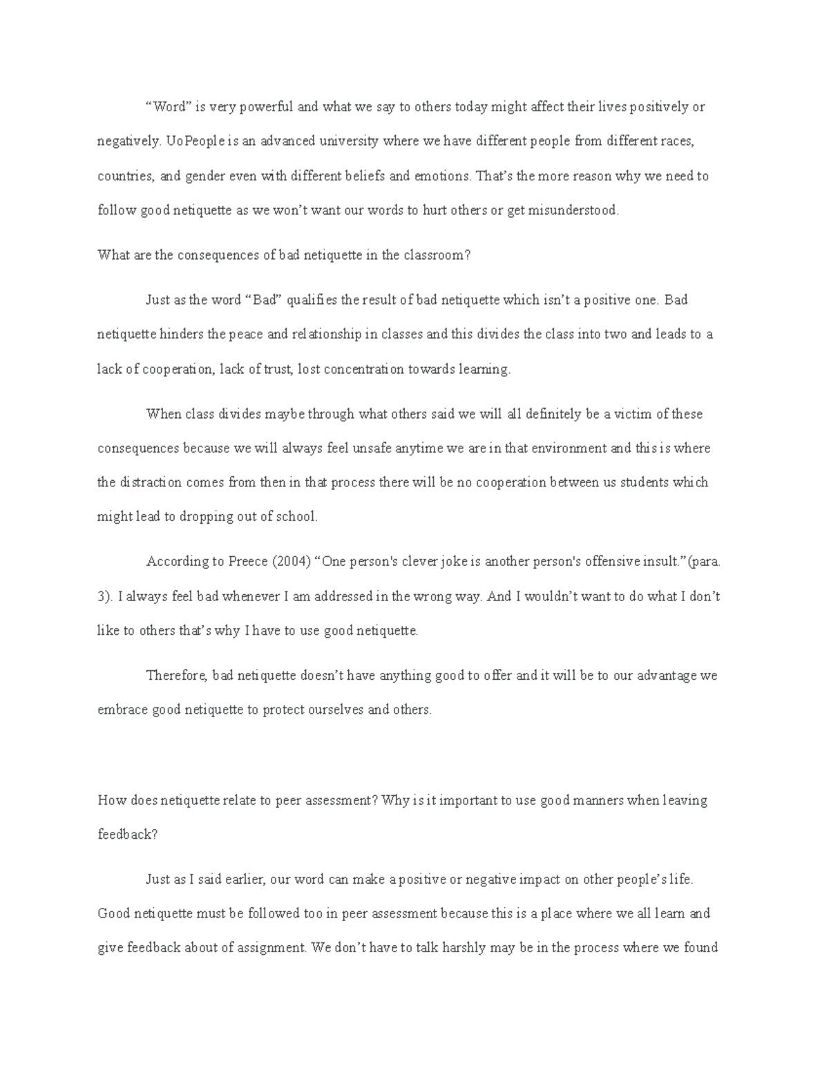 Learning Journal unit 3 - “Word” is very powerful and what we say to ...