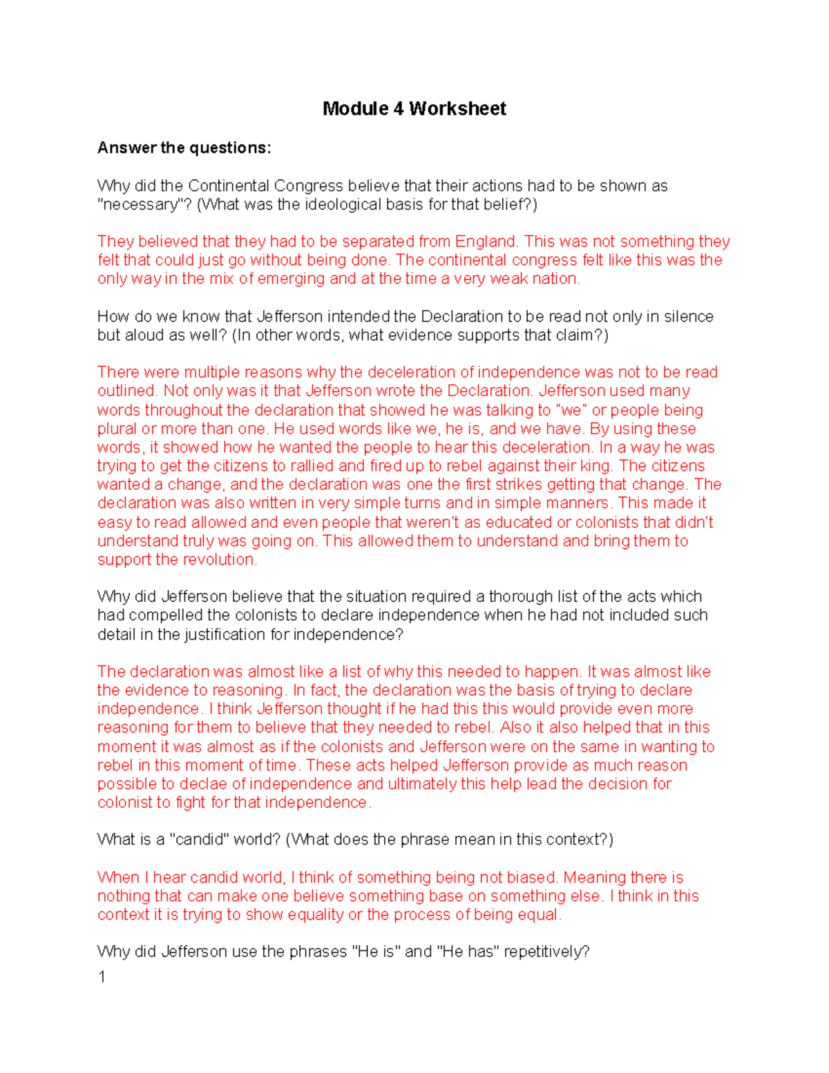 Module 4-Worksheet - Module 4 Worksheet Answer the questions: Why did ...