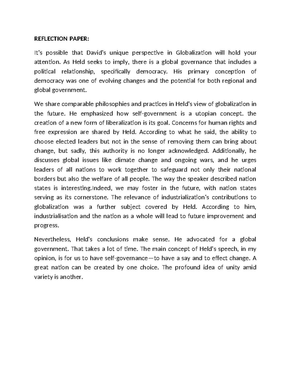 Reflection Paper-WPS Office - REFLECTION PAPER: It's possible that ...