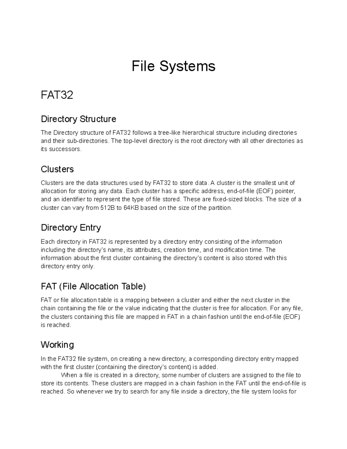 Os File Systems Talks About Some Of The Major File Systems In Operating Systems File Systems