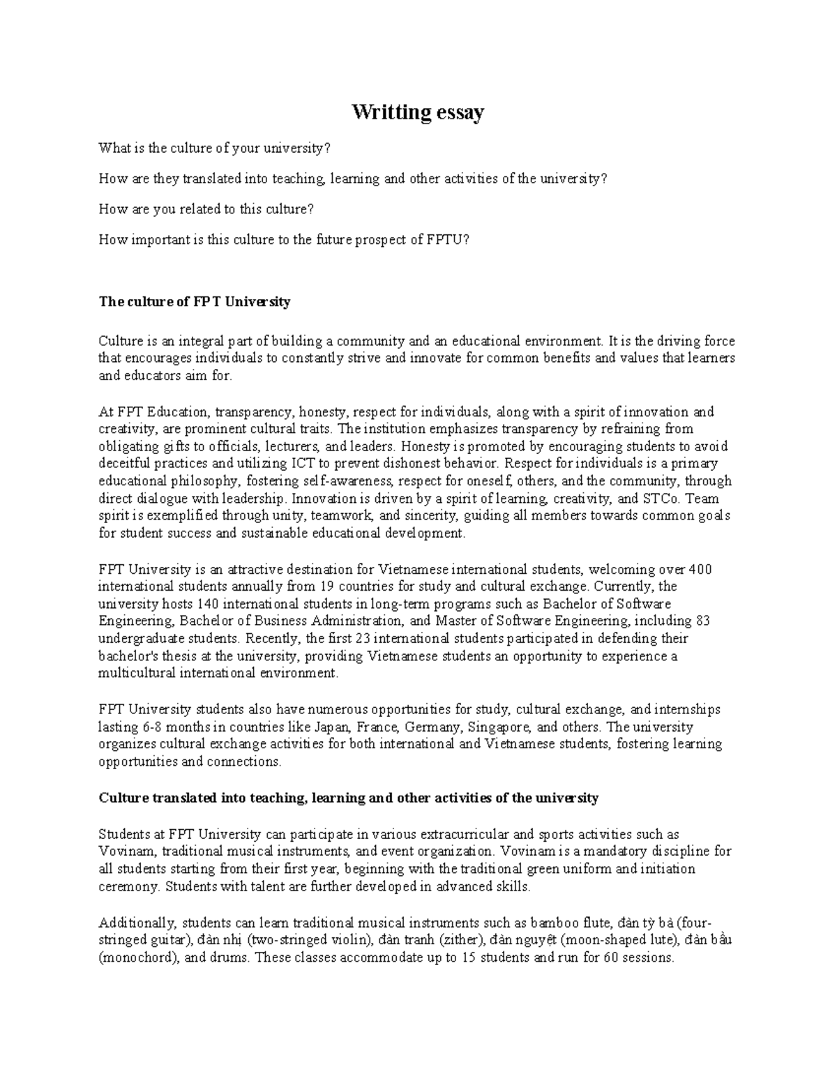 Essay MGT103 - .......................... - Writting essay What is the ...