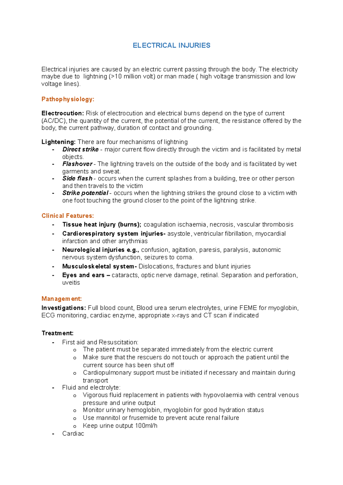 Electrical Injuries - medical emergency - ELECTRICAL INJURIES ...