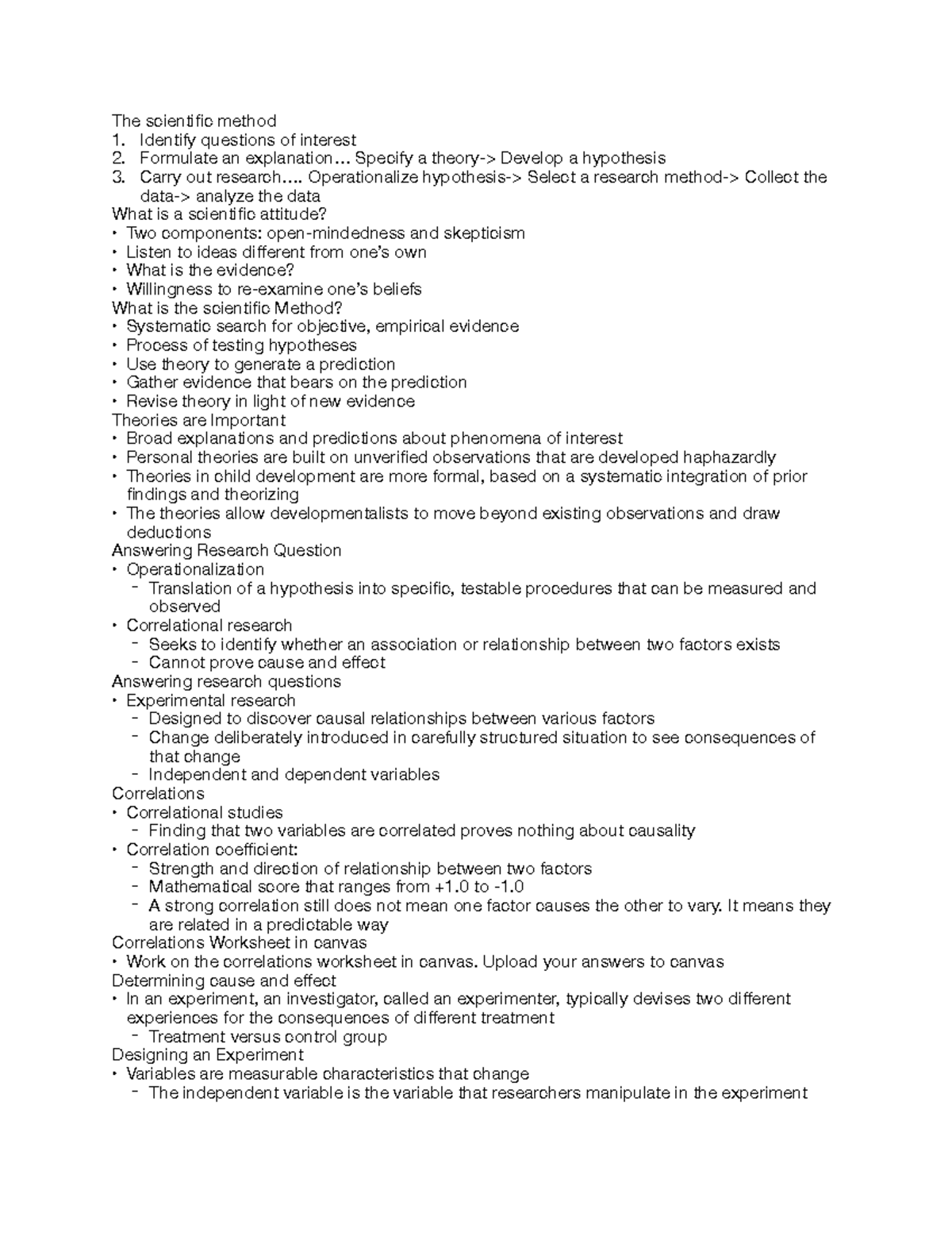 Chp2 - Dr. Sally Zengaro - The scientific method 1. Identify questions ...