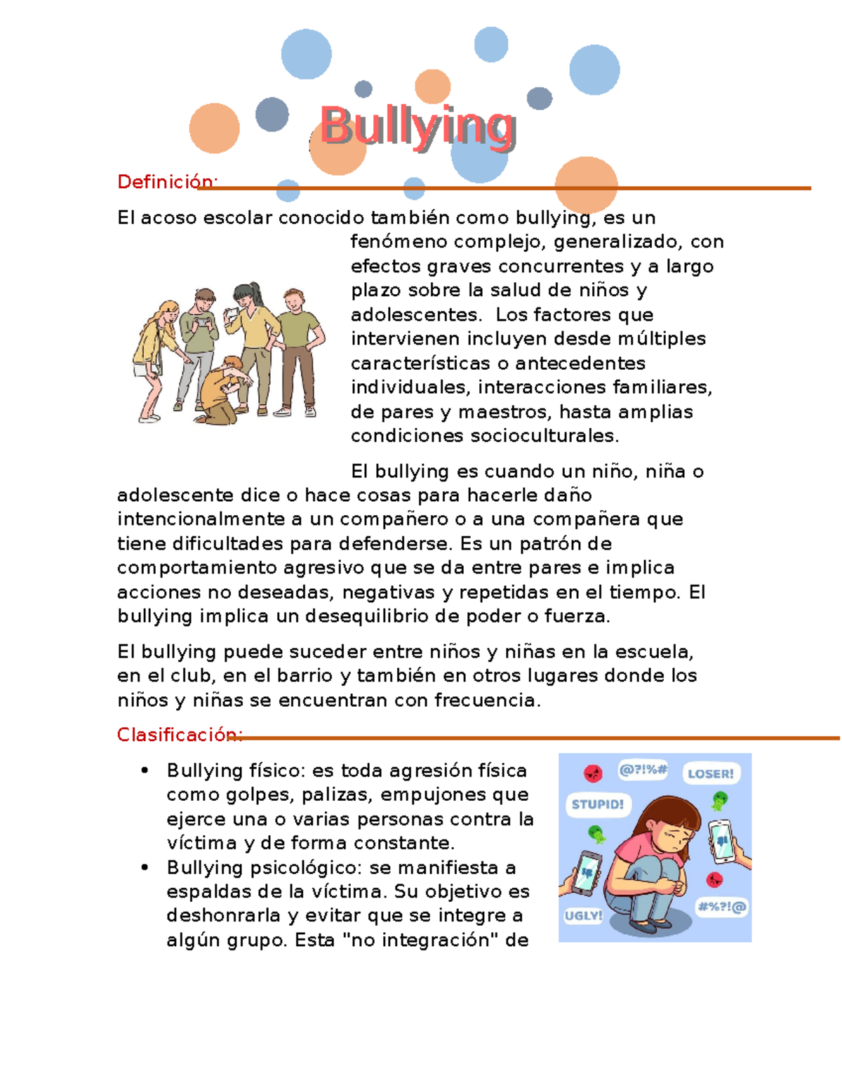 Bulliying archivo - BULLYING - Bullying Definición: El acoso escolar conocido también como ...